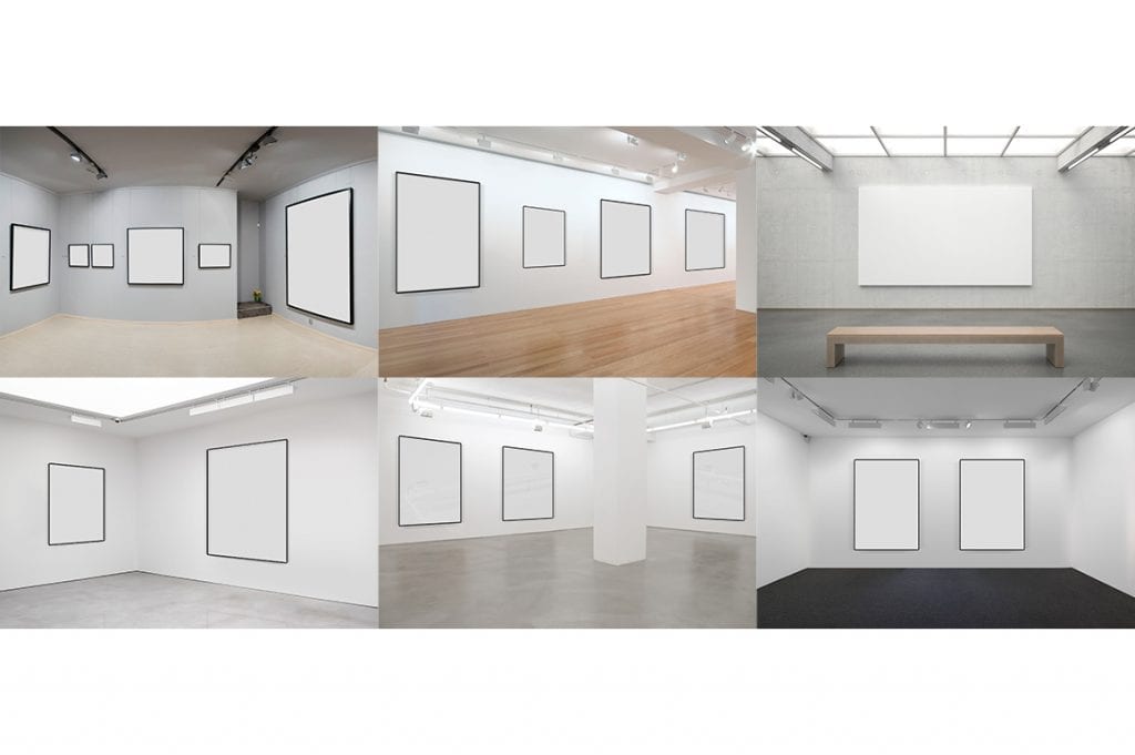 6 Photorealistic Art Gallery MockUp | Mockupslib