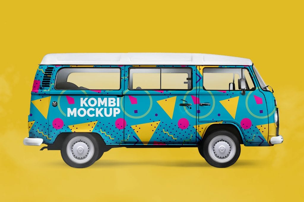 VW Van Transporter Kombi Mockup | Mockupslib