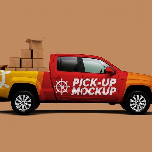 VW Van Transporter Kombi Mockup | Mockupslib