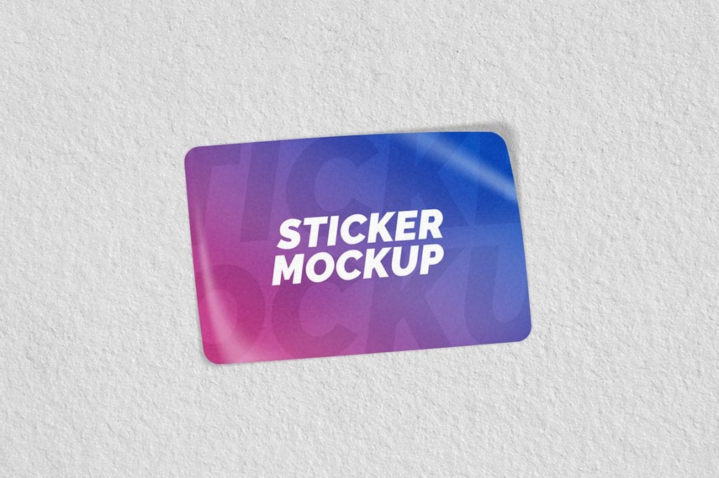 Rectangular Sticker Mockup | Mockupslib
