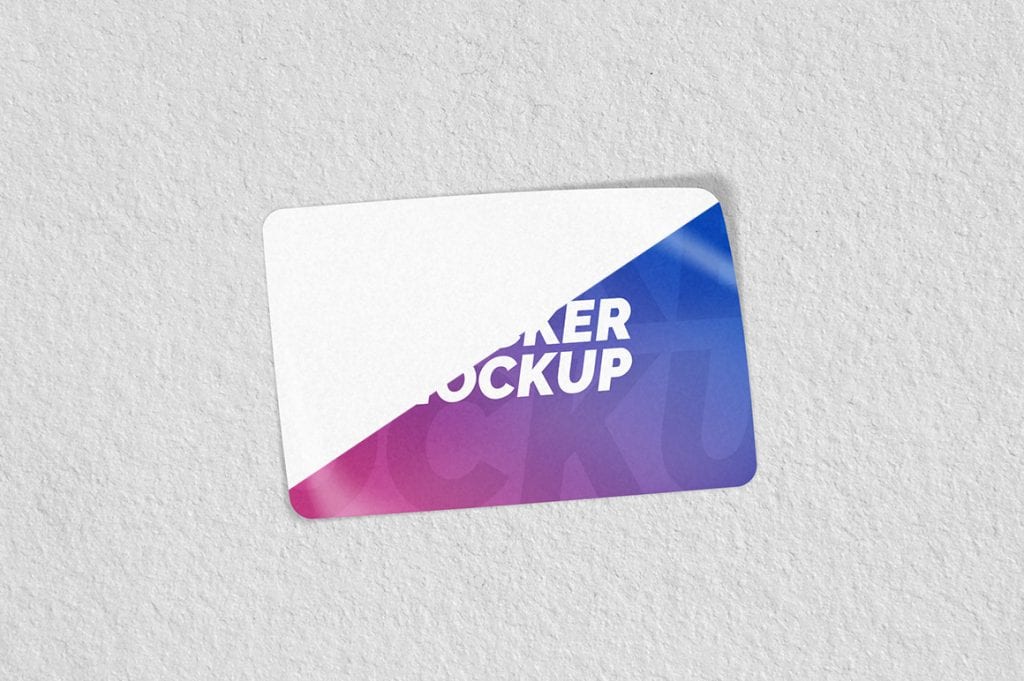 Rectangular Sticker Mockup | Mockupslib