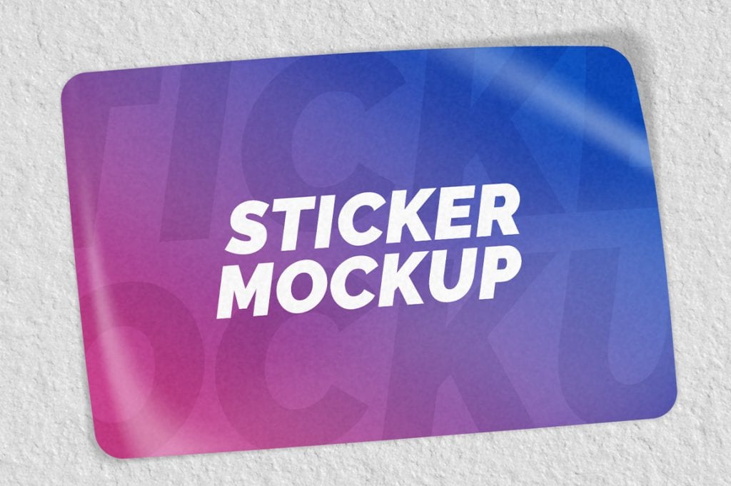 Rectangular Sticker Mockup | Mockupslib