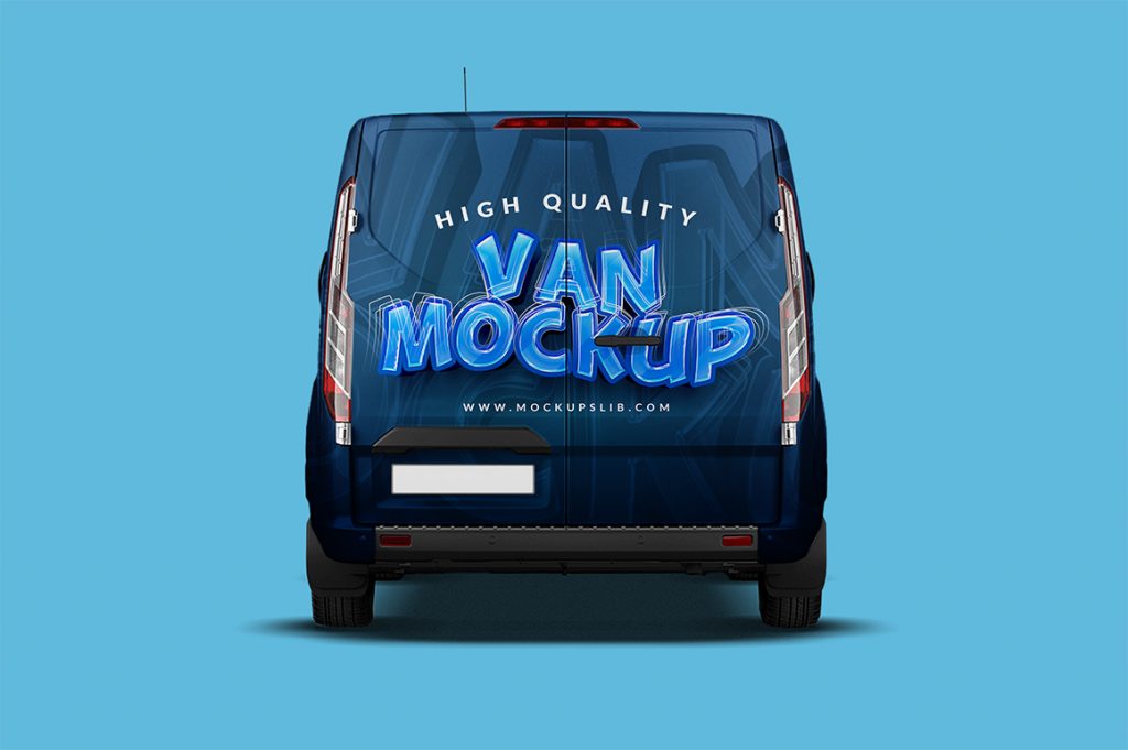Van Back View Mockup (Ford Transit) | Mockupslib